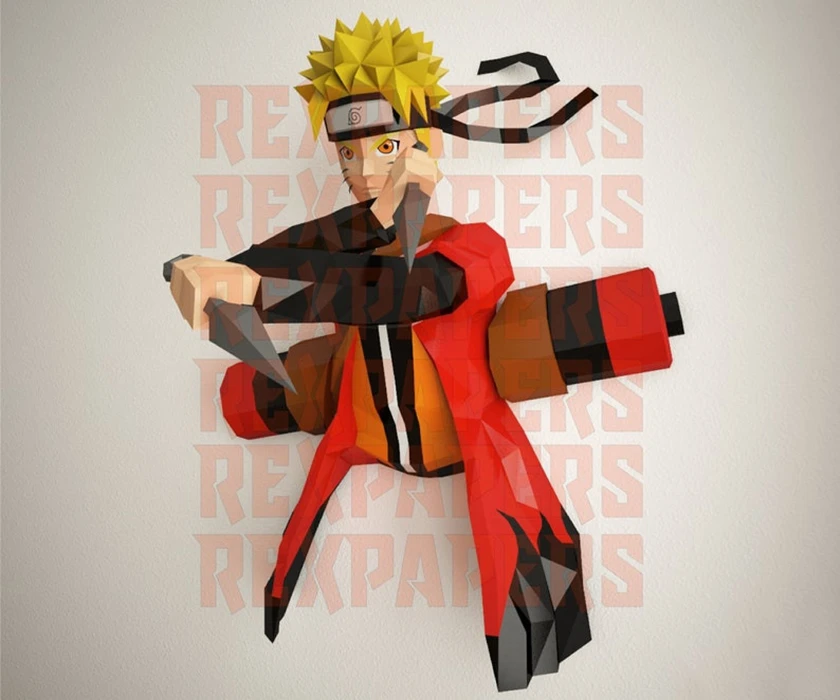 Uzumaki Naruto, Naruto Sage Mode Papercraft, PDF Template, DIY 3d Model ...
