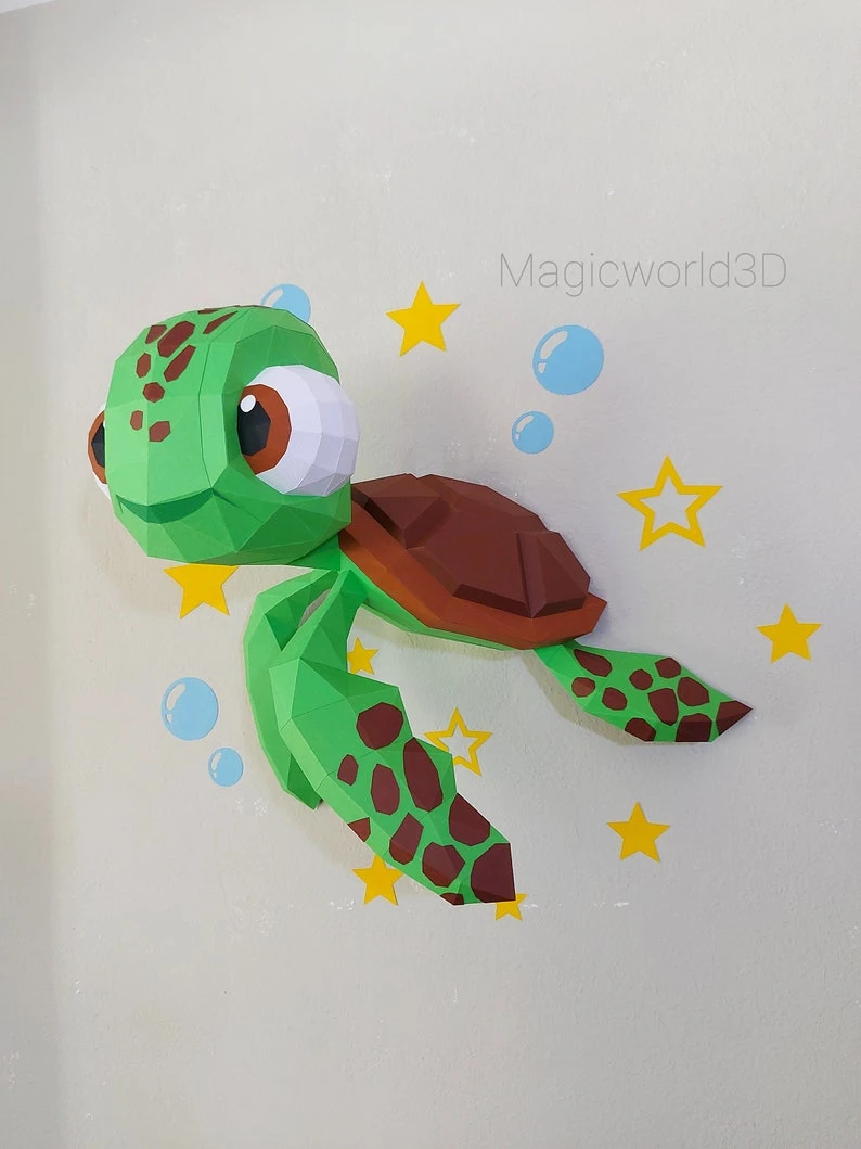 Baby Turtle, Finding Nemo, Chiquitín Baby Turtle Low Poly, Papercraft ...