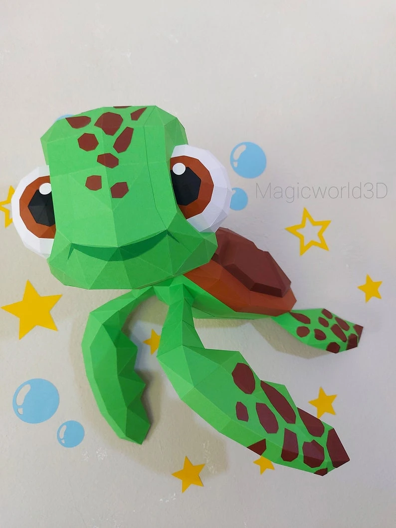 Baby Turtle, Finding Nemo, Chiquitín Baby Turtle Low Poly, Papercraft ...