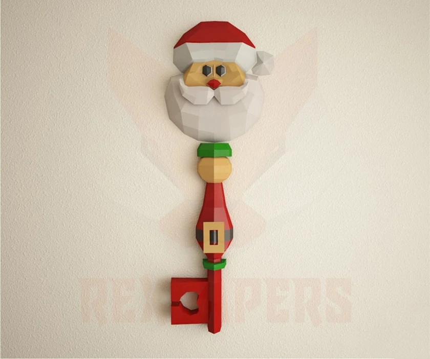 Christmas Keys, LLaves Navideñas Papercraft, PDF Template, DIY 3d Model ...