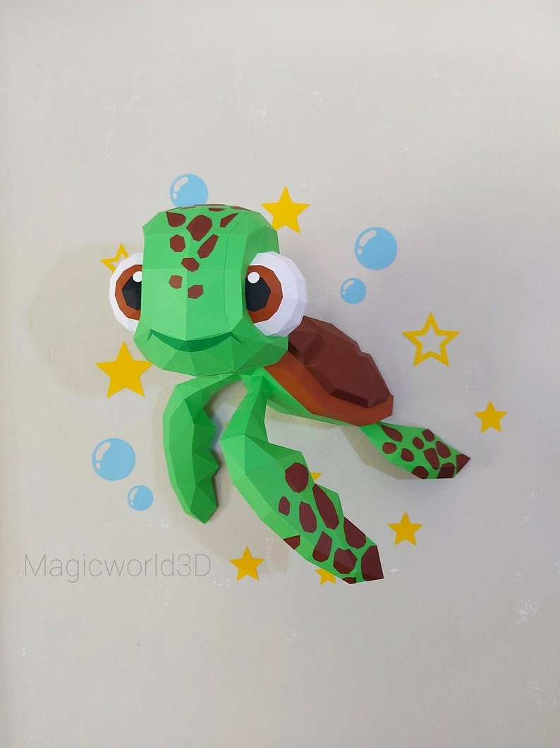 Baby Turtle, Finding Nemo, Chiquitín Baby Turtle Low Poly, Papercraft ...