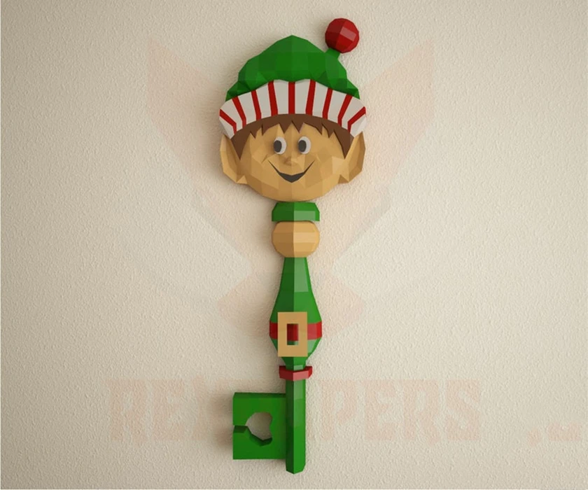 Christmas Keys, LLaves Navideñas Papercraft, PDF Template, DIY 3d Model ...