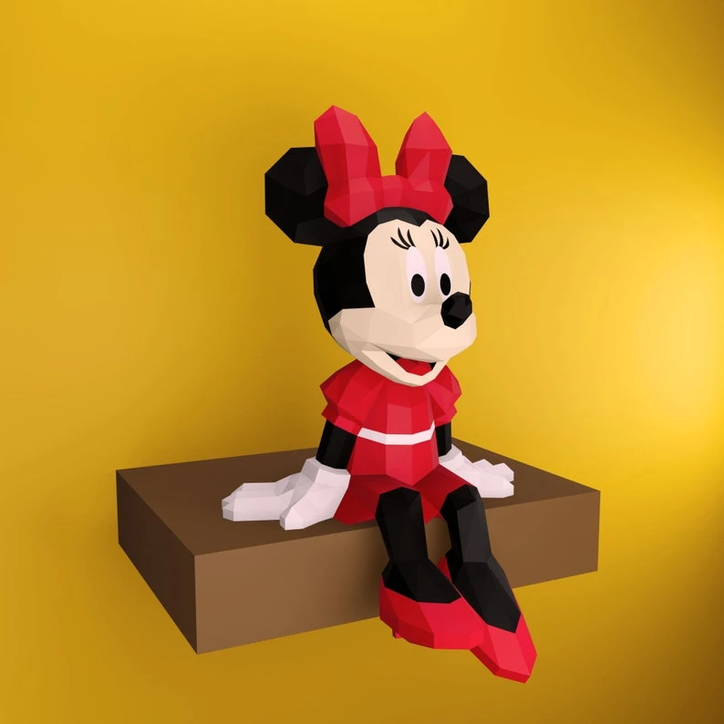 Papercraft Minnie mouse, Pdf, SVG and DXF format compatible with cricut ...