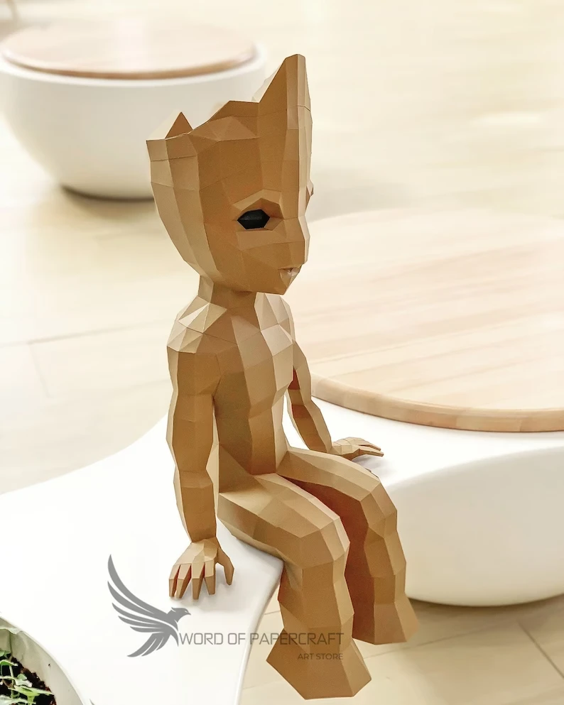 Baby Groot, Papercraft Lion And Monkey, Lion Low poly, PDF Template ...