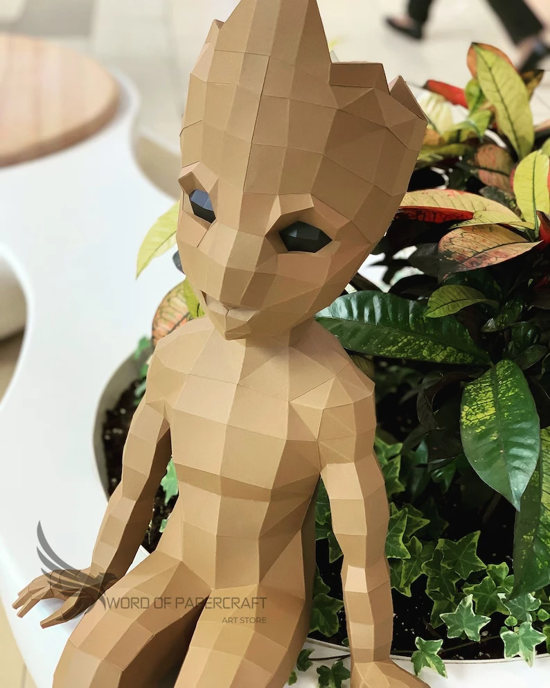 Baby Groot, Papercraft Lion And Monkey, Lion Low poly, PDF Template, DIY, Lowpoly, Lowpoly ...
