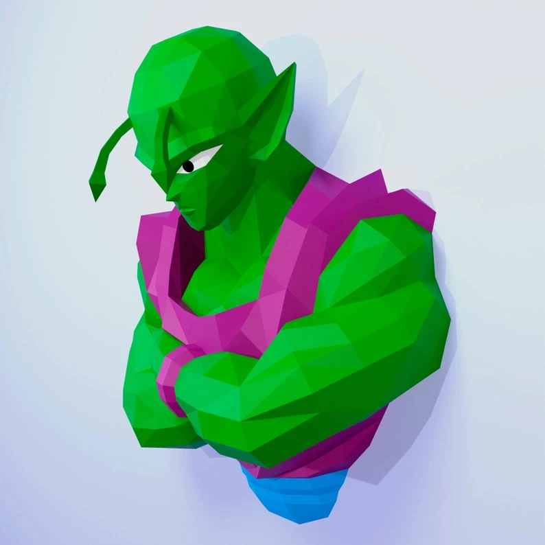 Papercraft Dragon Ball Piccolo, DIY PDF, Low Poly, origami, Pepakura ...