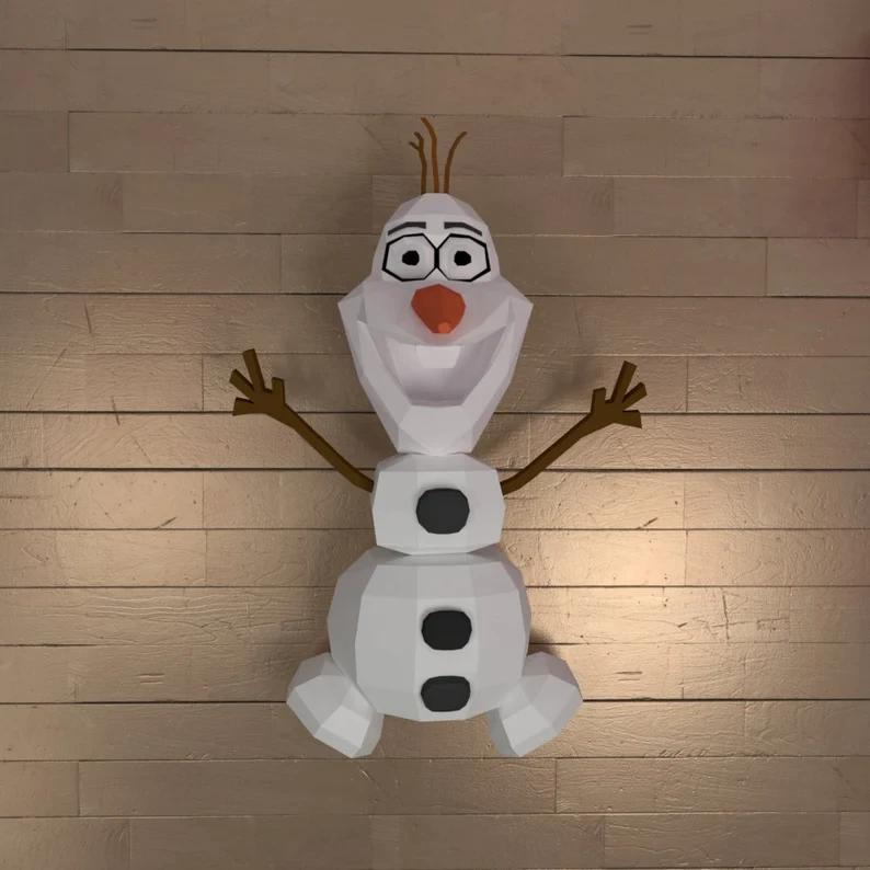 Olaf paper 3d model, Papercraft Olaf, DIY model, 3D papecraft sculpture ...