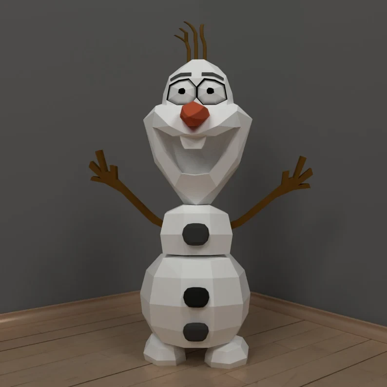 Olaf paper 3d model, Papercraft Olaf, DIY model, 3D papecraft sculpture ...