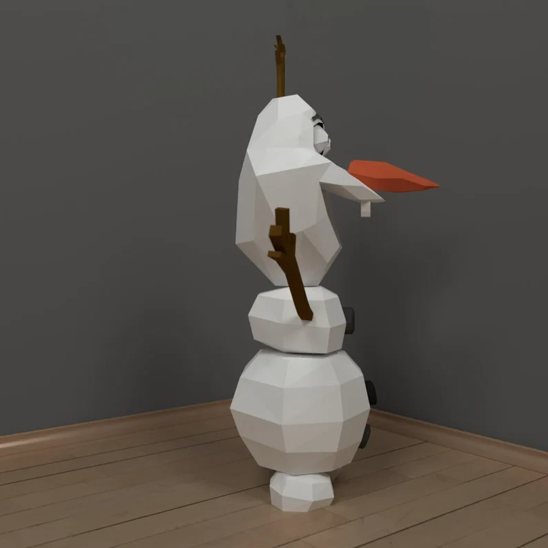 Olaf paper 3d model, Papercraft Olaf, DIY model, 3D papecraft sculpture ...
