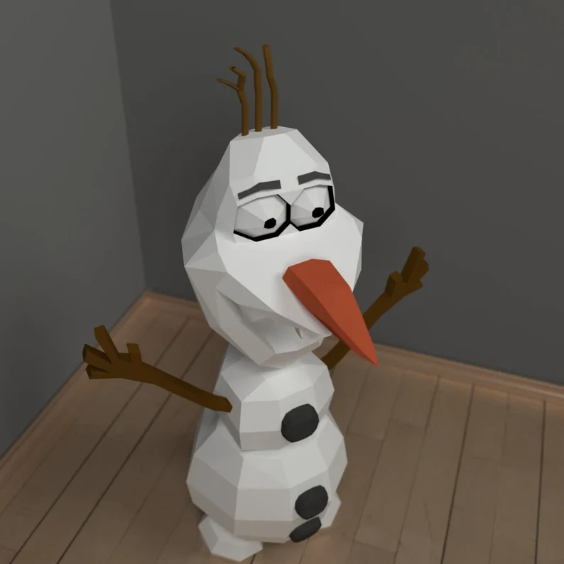 Olaf paper 3d model, Papercraft Olaf, DIY model, 3D papecraft sculpture ...