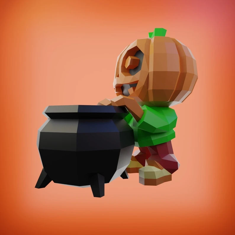 Papercraft Pumpkin Candy / Pumpkin Sweet DIY template PDF, halloween ...