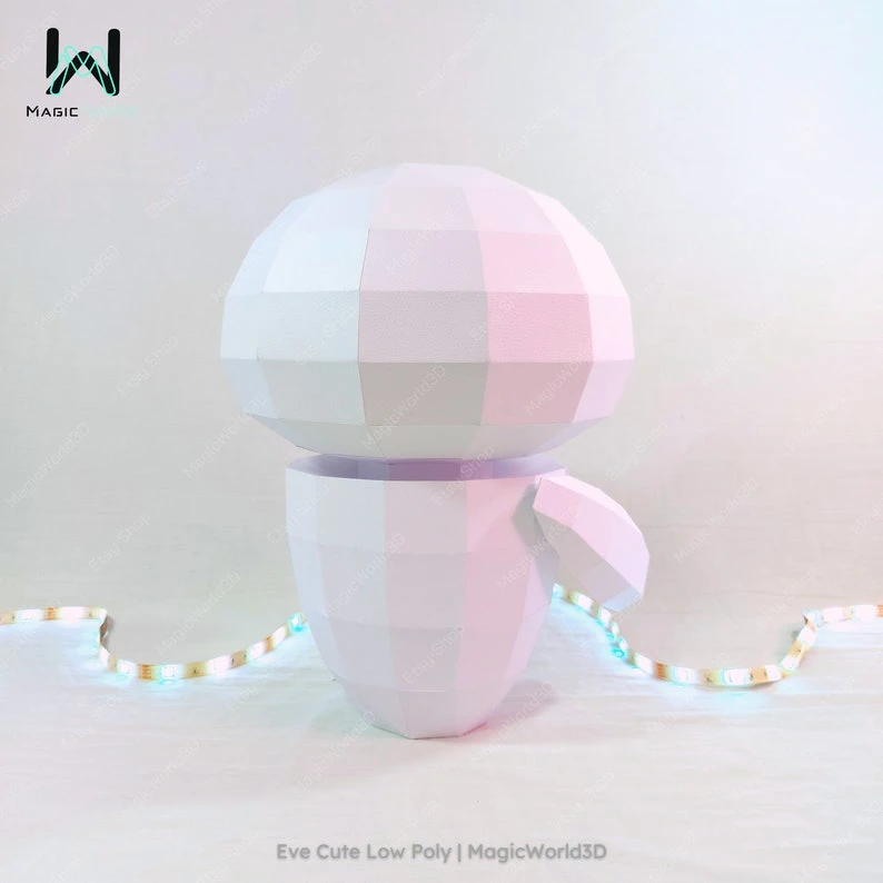 Cute Eve Low Poly, Papercraft, PDF template, Paper model, Sculpture, 3D ...