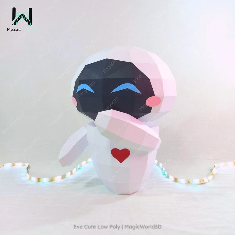 Cute Eve Low Poly, Papercraft, PDF template, Paper model, Sculpture, 3D ...