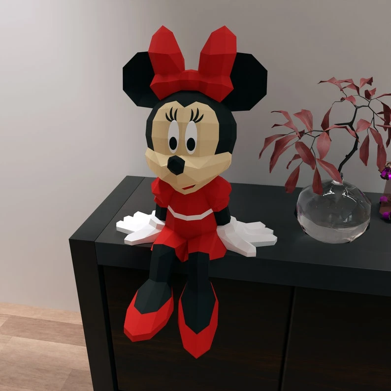 Papercraft Minnie mouse, Pdf, SVG and DXF format compatible with cricut ...