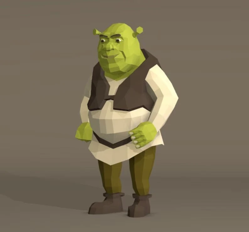 Shrek Papercraft Design with PDF templates to build by hand, Paper art ...