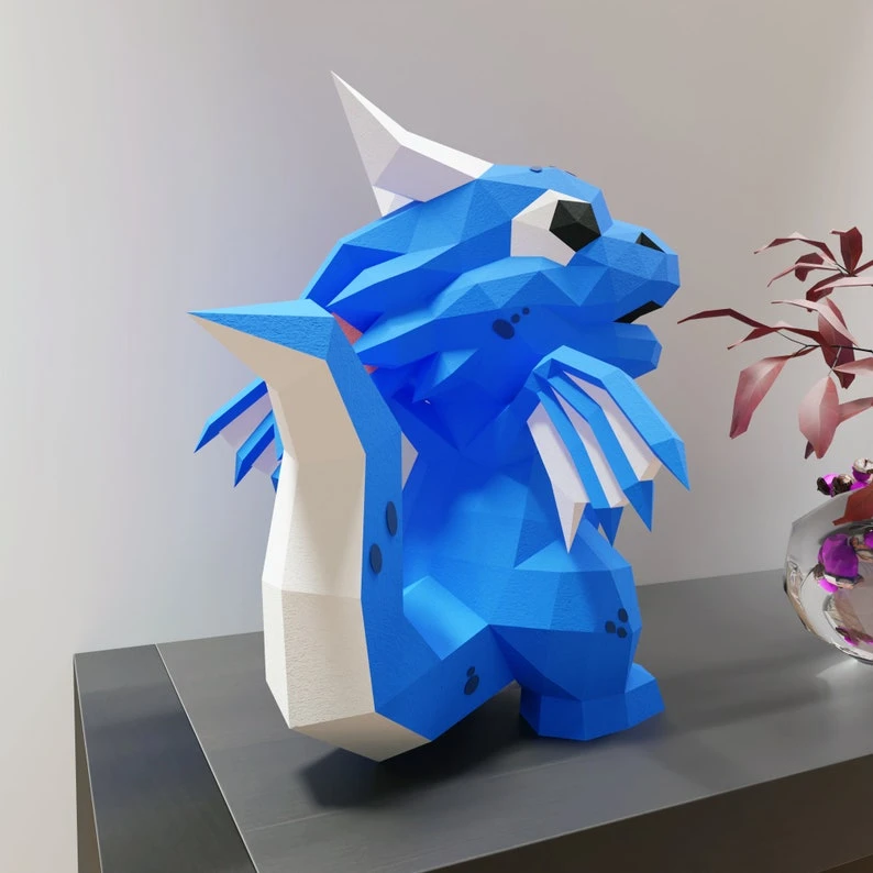 Papercraft Baby dragon, templates in digital format Pdf, Dxf and Svg ...