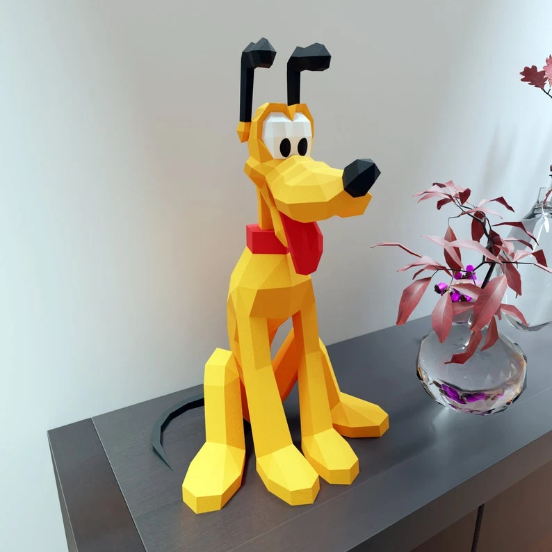 Papercraft Pluto Sitting, dog, Pdf format compatible with cricut and ...