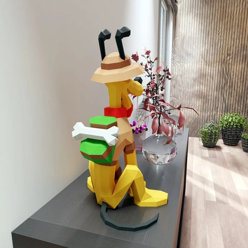 Papercraft Pluto Safari, dog, Pdf format compatible with cricut and cameo, digital template, 3D ...