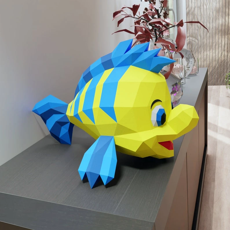 Papercraft Flounder templates in digital format Pdf, Dxf and Svg ...