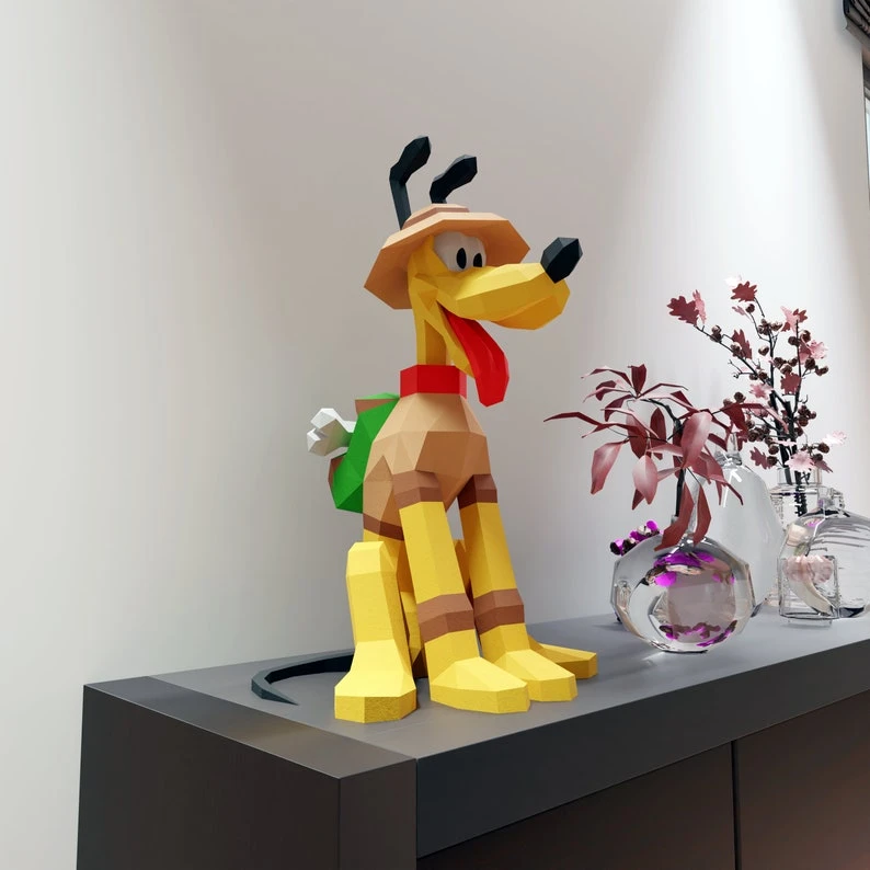 Papercraft Pluto Safari, dog, Pdf format compatible with cricut and cameo, digital template, 3D ...