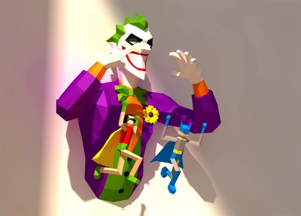 Joker Puppet Papercraft, PDF Template, DIY 3d Model, FanArt, Paper ...