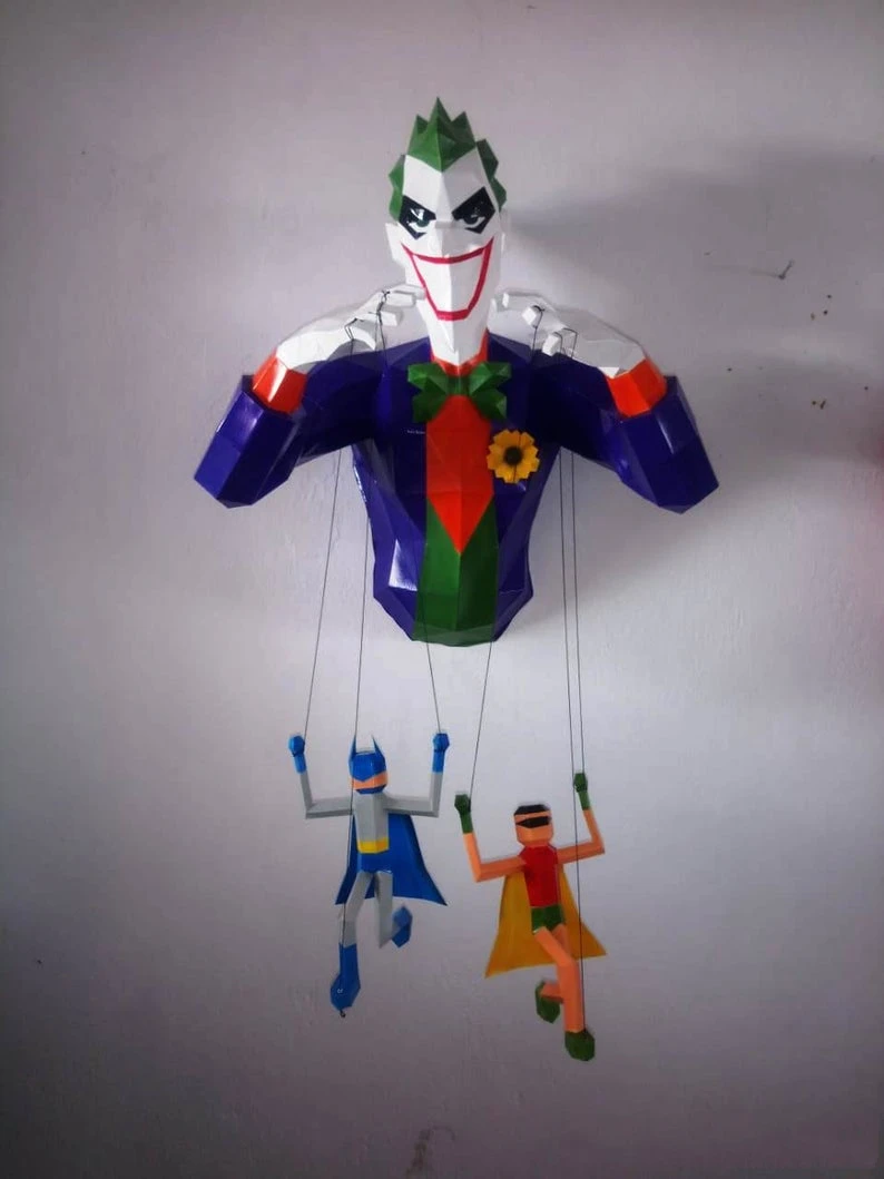 Joker Puppet Papercraft, PDF Template, DIY 3d Model, FanArt, Paper ...