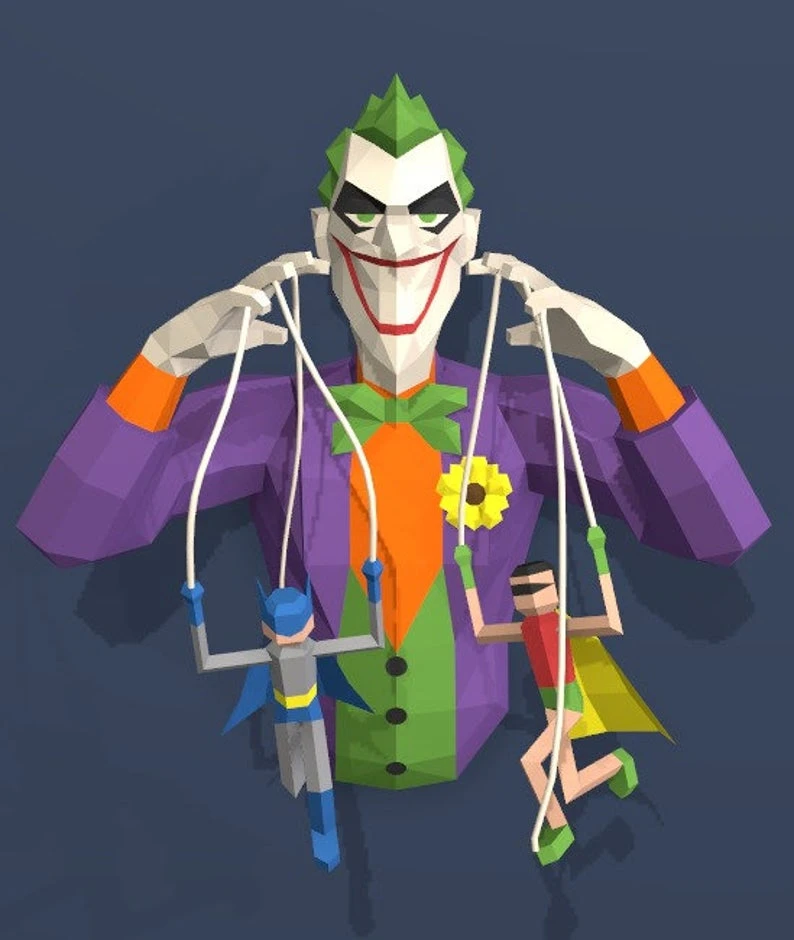 Joker Puppet Papercraft, PDF Template, DIY 3d Model, FanArt, Paper ...
