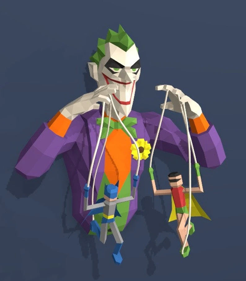Joker Puppet Papercraft, PDF Template, DIY 3d Model, FanArt, Paper ...