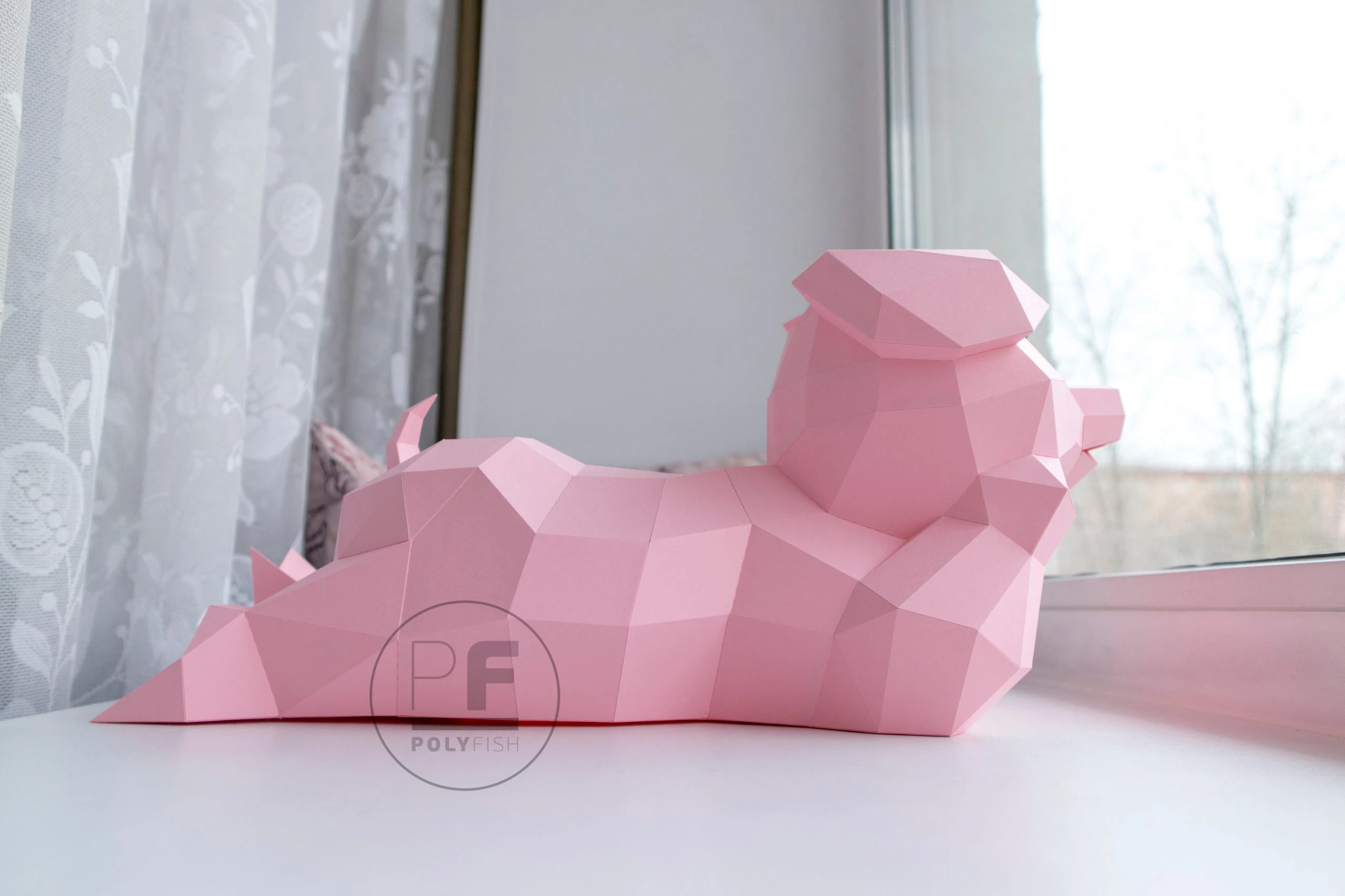 Piggy PDF Template, Low Poly, Paper Sculpture, DIY, Pepakura Pattern ...