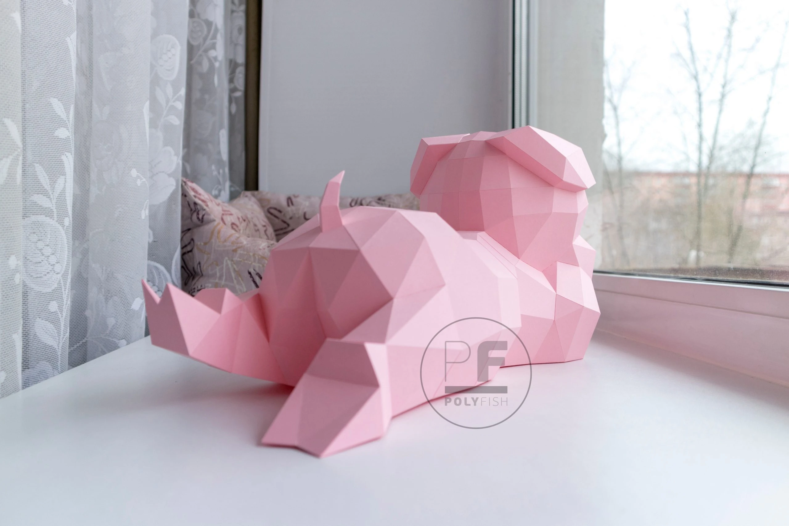 Piggy PDF Template, Low Poly, Paper Sculpture, DIY, Pepakura Pattern ...