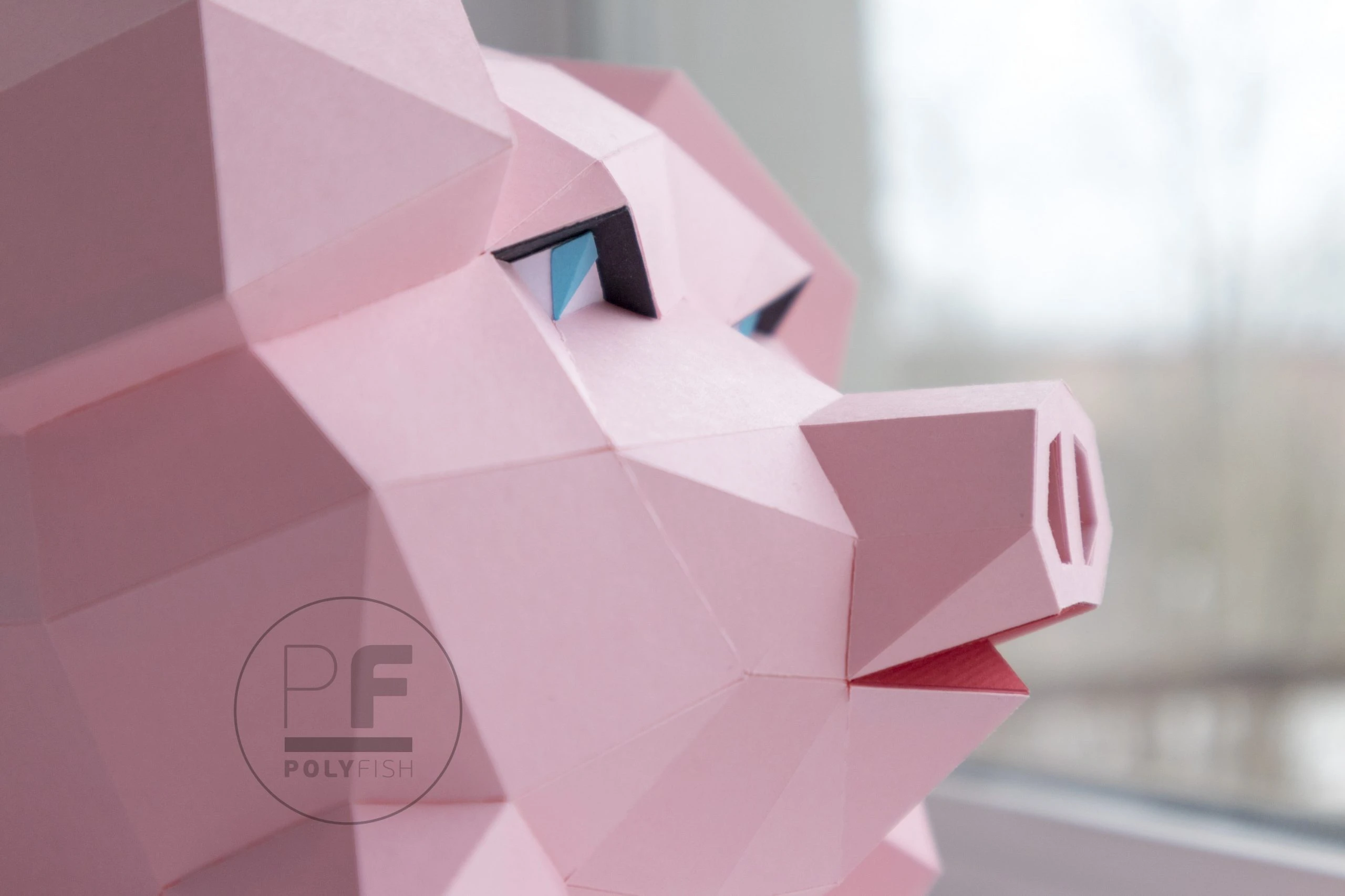 Piggy PDF Template, Low Poly, Paper Sculpture, DIY, Pepakura Pattern ...