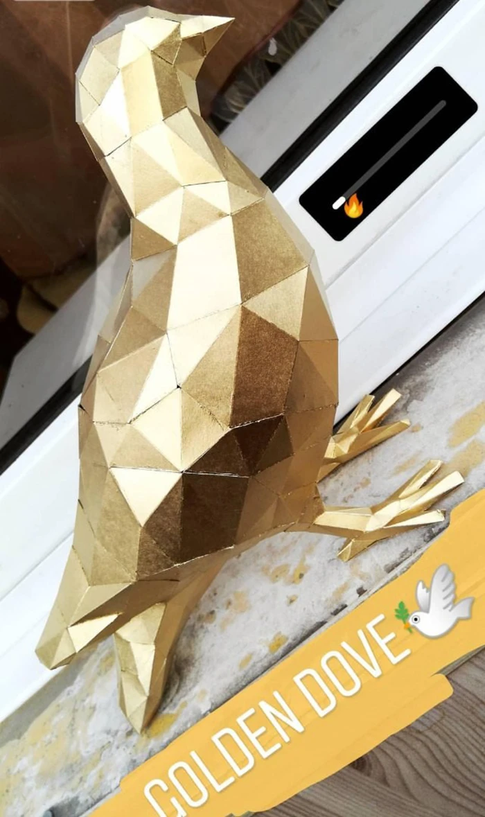 Dove PDF Template, Low Poly, Paper Sculpture, DIY, Pepakura Pattern ...