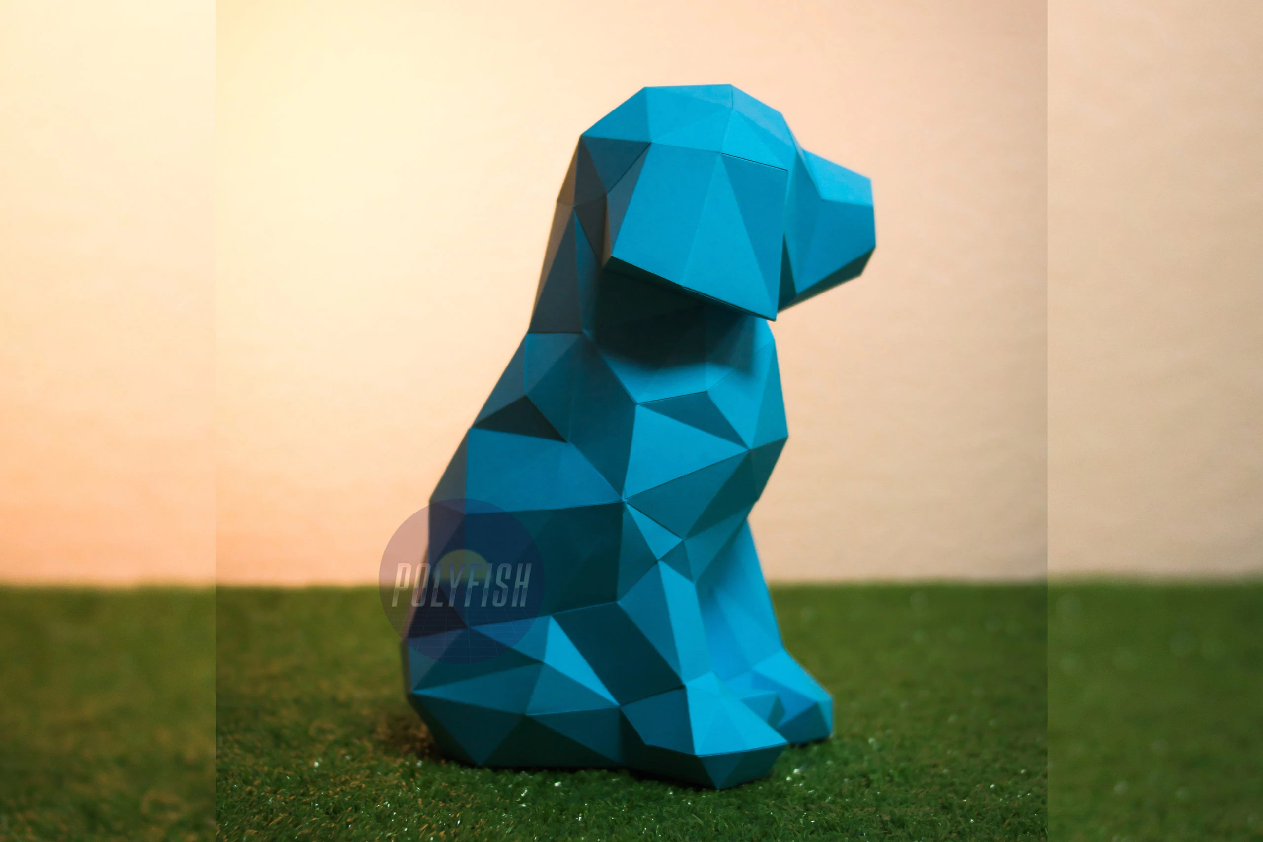 Sitting Puppy PDF Template, Low Poly, Paper Sculpture, DIY, Pepakura ...