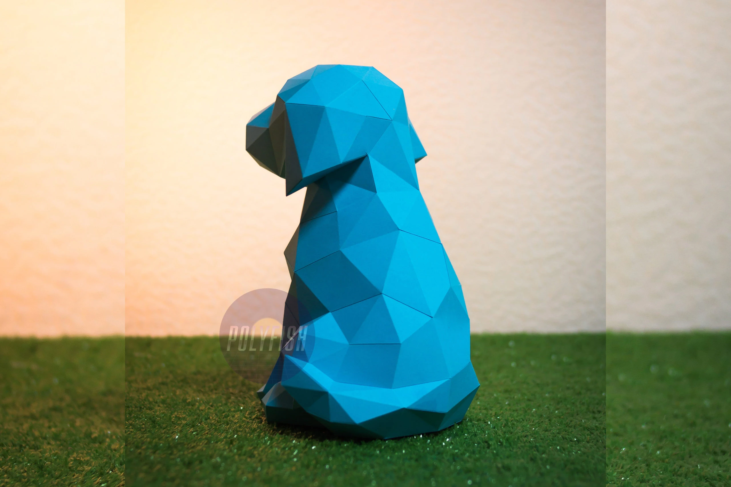 Sitting Puppy PDF Template, Low Poly, Paper Sculpture, DIY, Pepakura ...