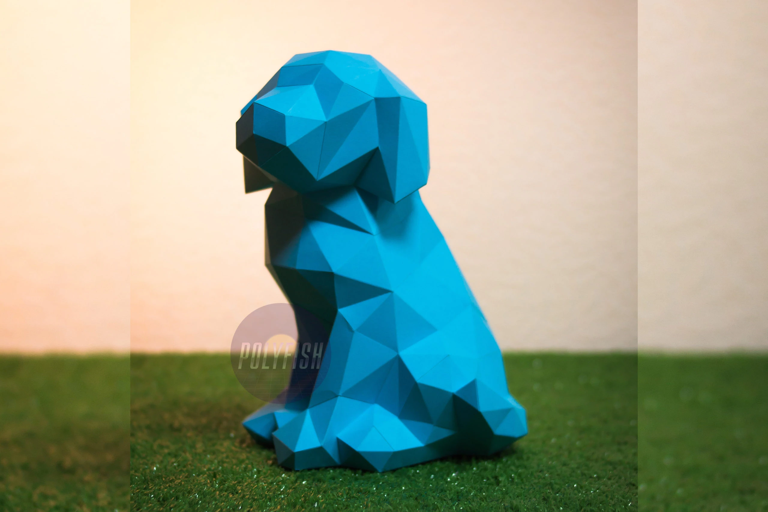 Sitting Puppy PDF Template, Low Poly, Paper Sculpture, DIY, Pepakura ...