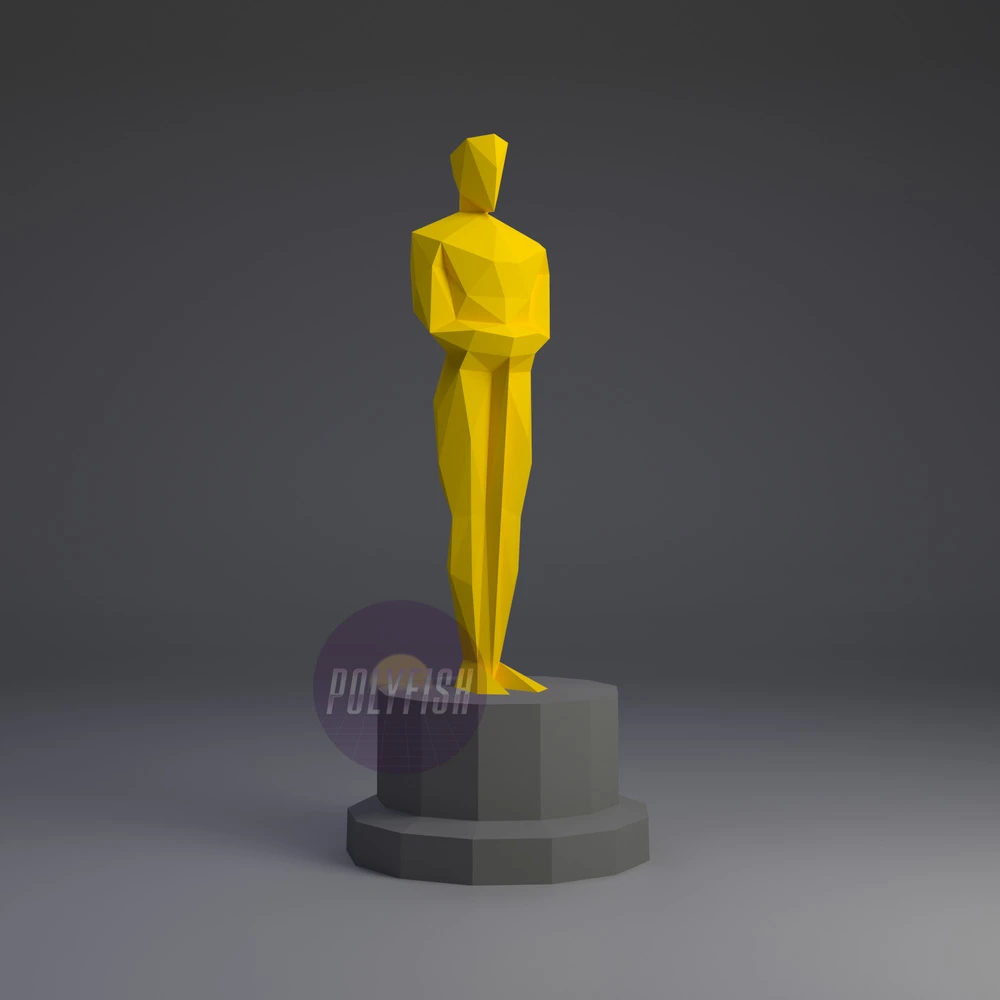 Statuette Oscar PDF Template, Low Poly, Paper Sculpture, DIY, Pepakura ...