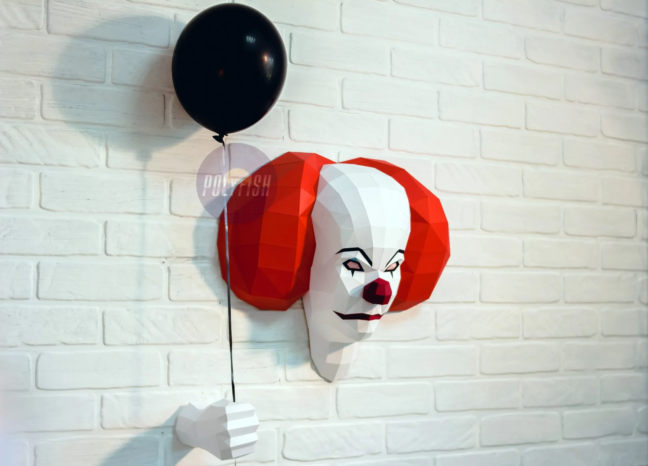 Pennywise 1990 - PDF template, PDF Template, Low Poly, Paper Sculpture ...