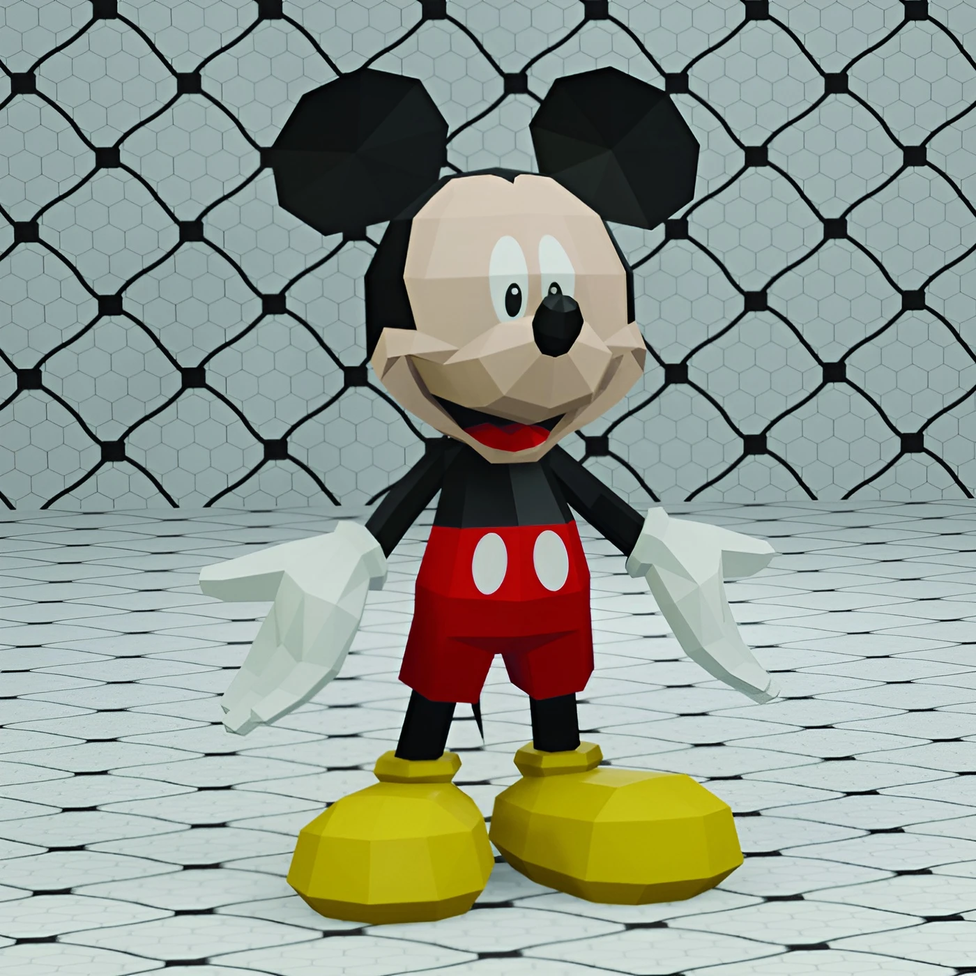 Mickey Mouse/ DiY Craft/ Template PDF/ Low Poly/ Papercraft/ 3D Doll ...