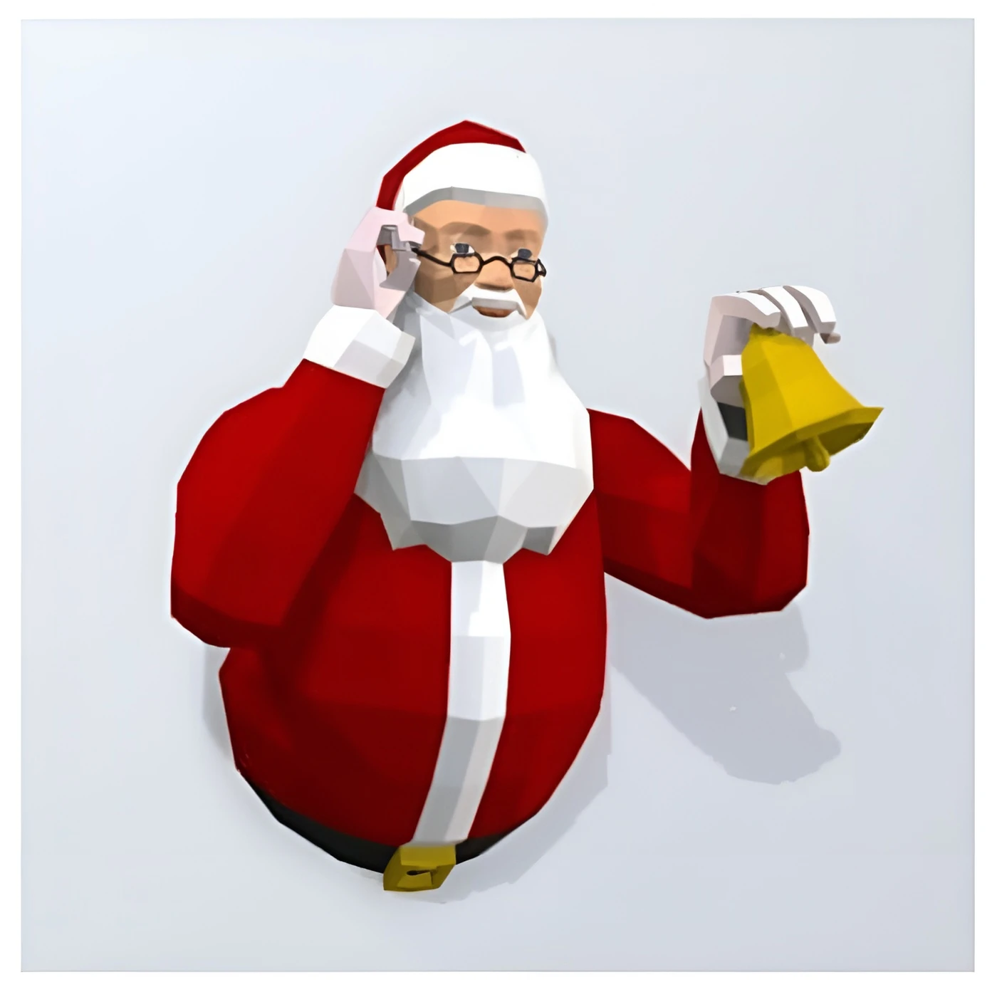 Santa Claus Ringing Bells Papercraft, PDF Template, DIY 3d Model ...
