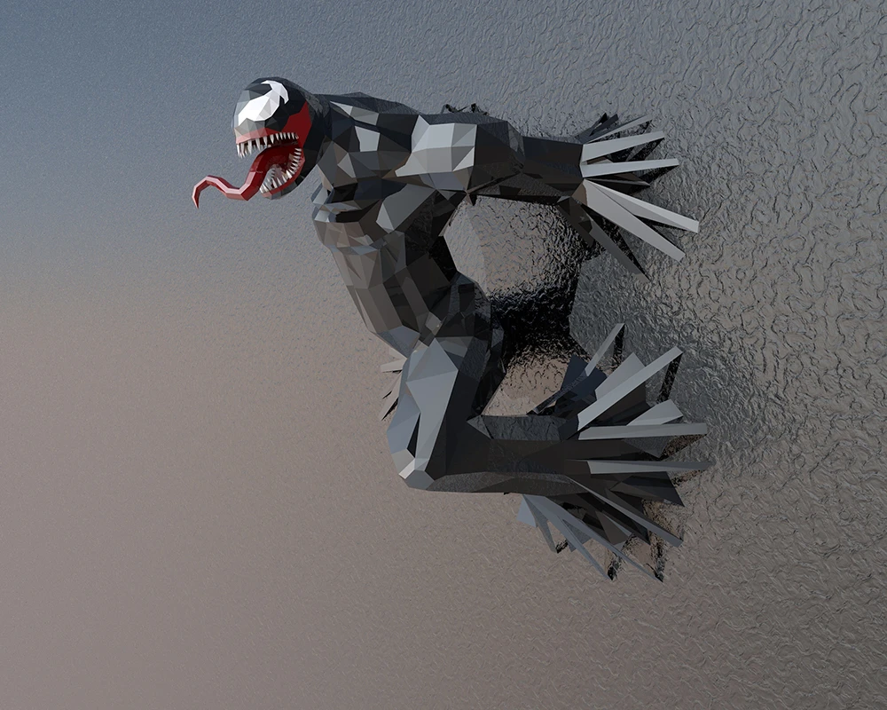 Venom Papercraft, PDF Template, DIY 3d Model, FanArt, Paper Sculpture ...